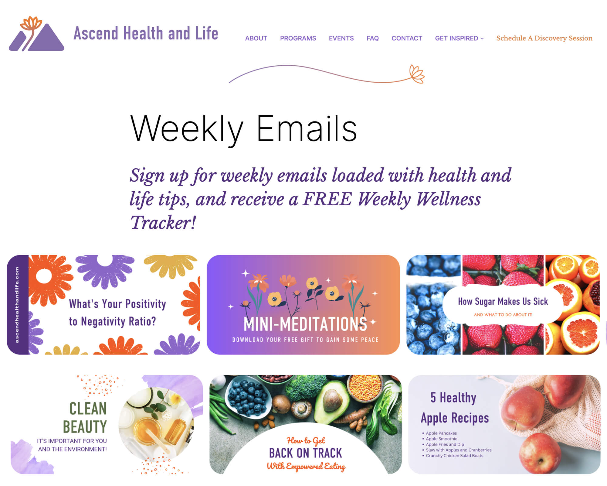 Weekly Emails - Ascend Health and Life