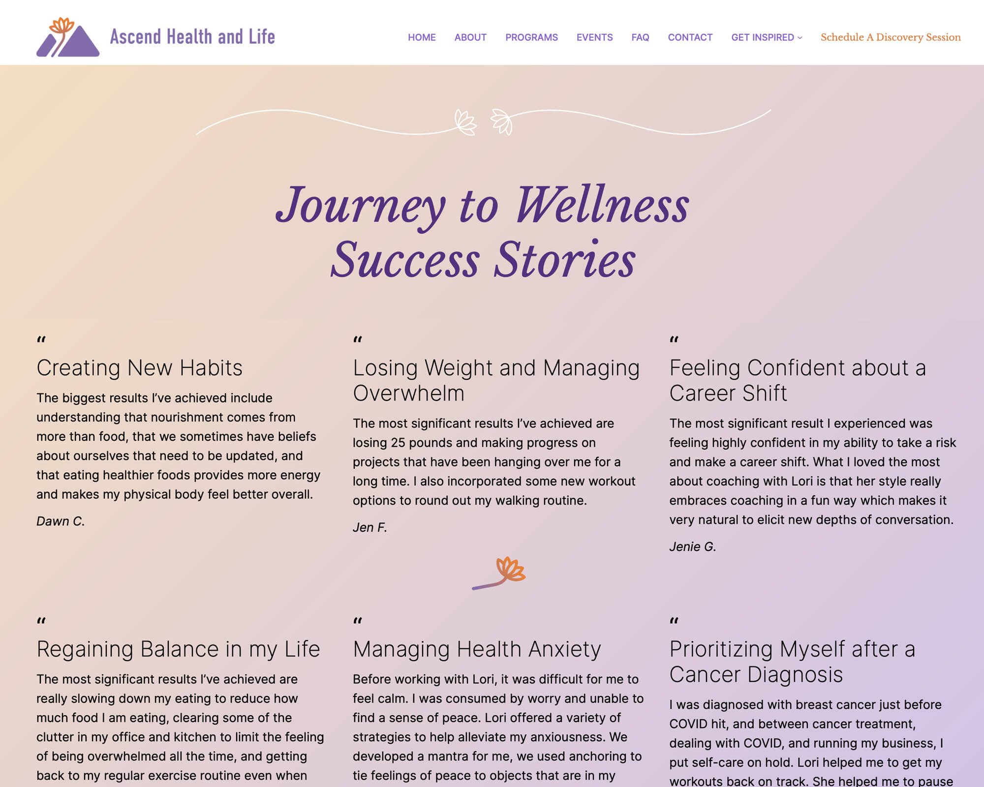 Results - Ascend Health and Life